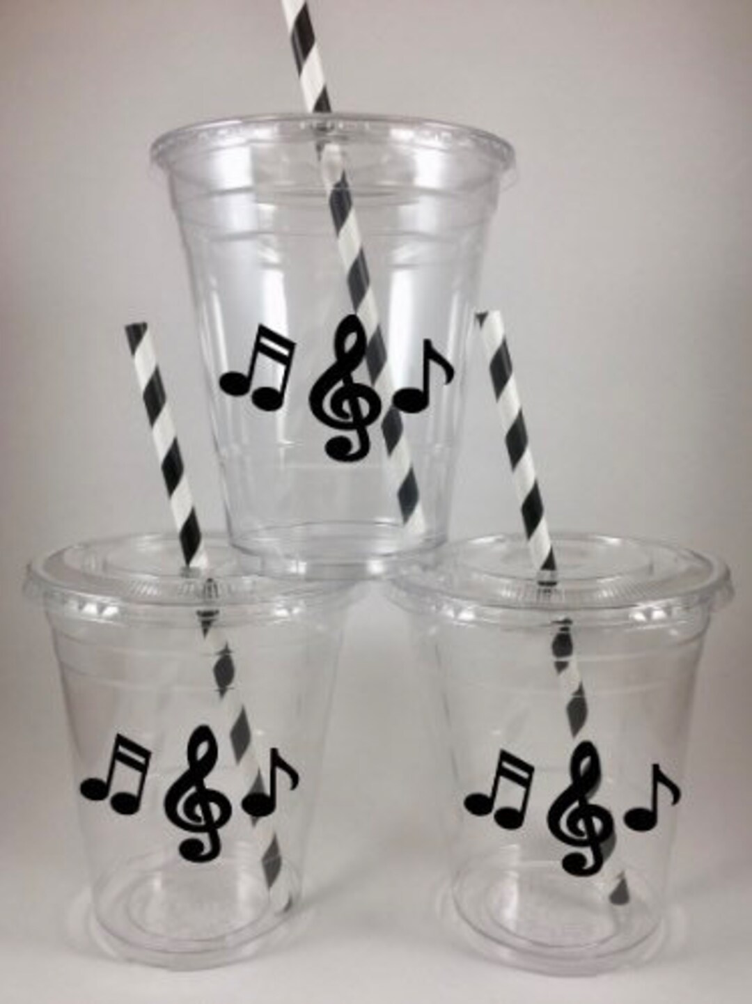 MUSIC PARTY CUPS Birthday Musical Notes Band Disposable Lids Straws - Etsy