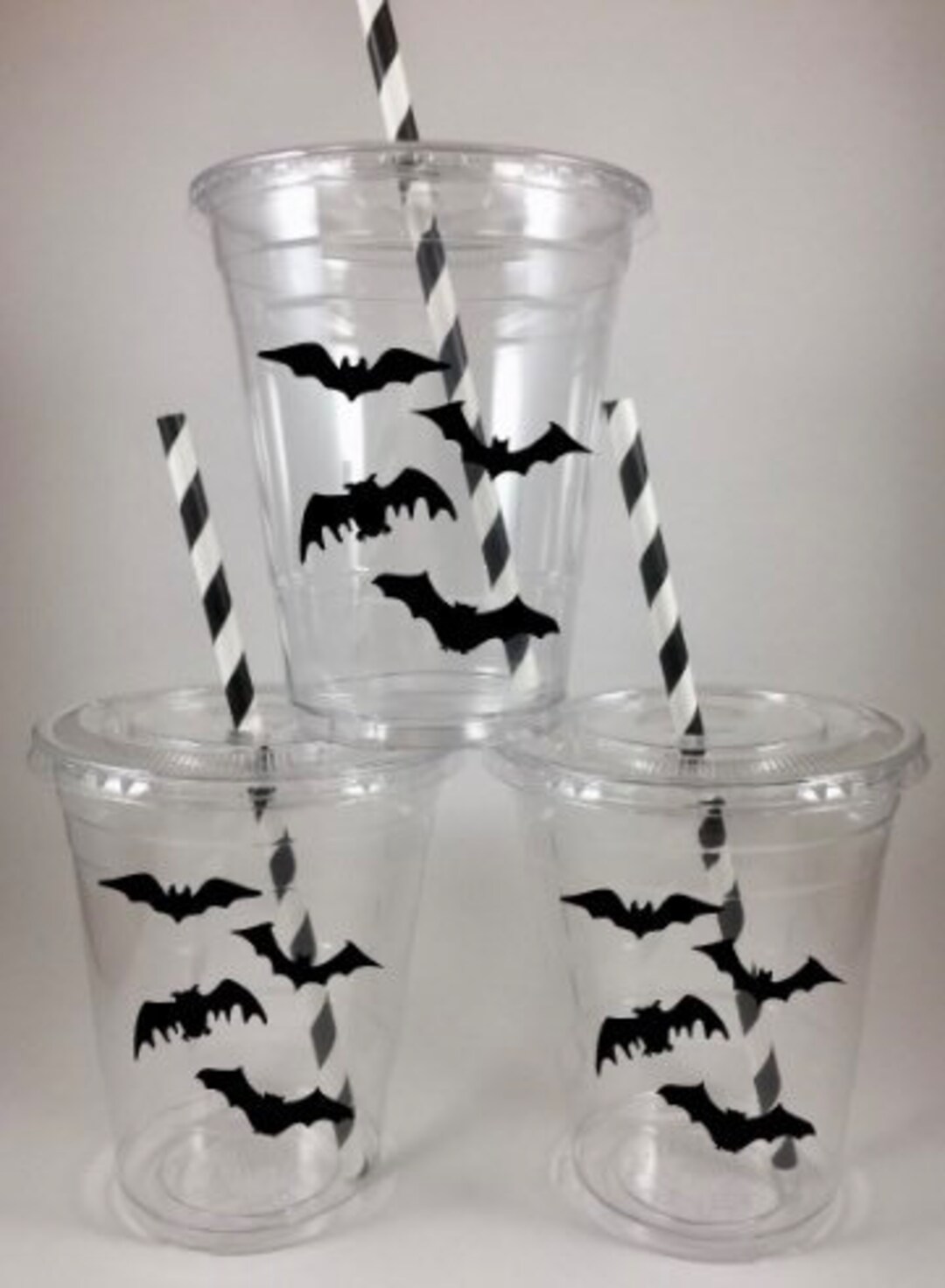 Bats Halloween Party Cups Disposables Bat With Lids Straws - Etsy