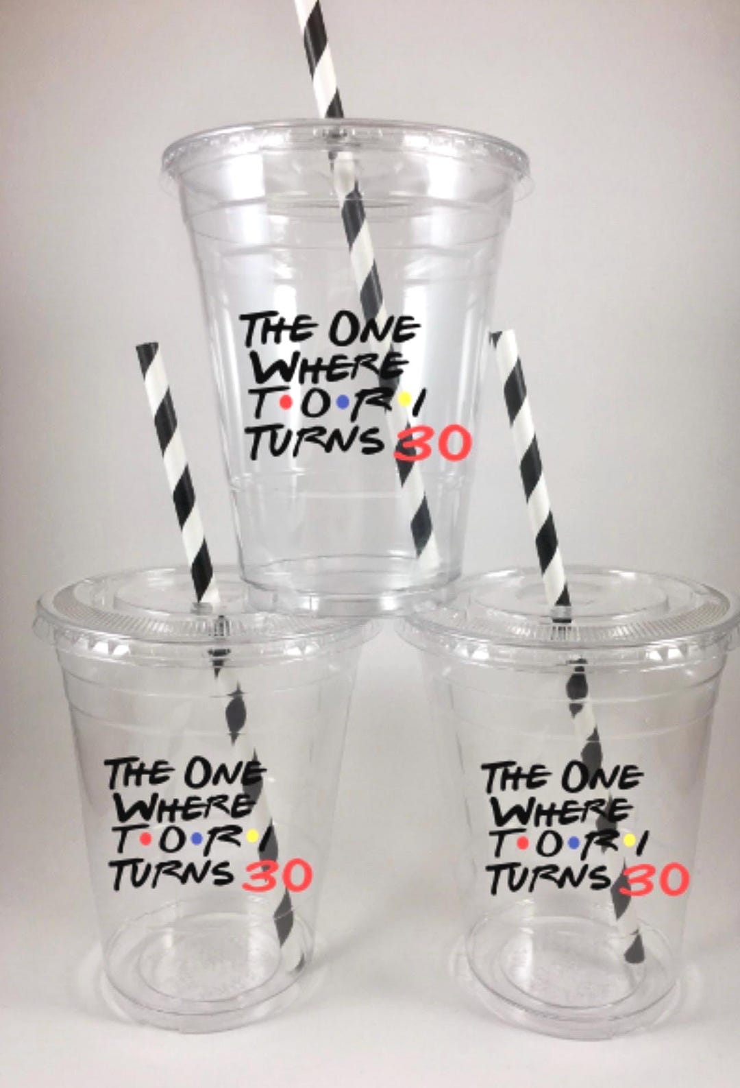 Friends Birthday Party Cups PERSONALIZED Name and Age Disposable the ...
