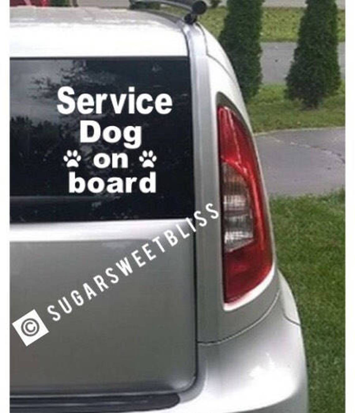 SERVICE DOG on Board Car Decal Permanent Sticker Medical Alert Notice ...
