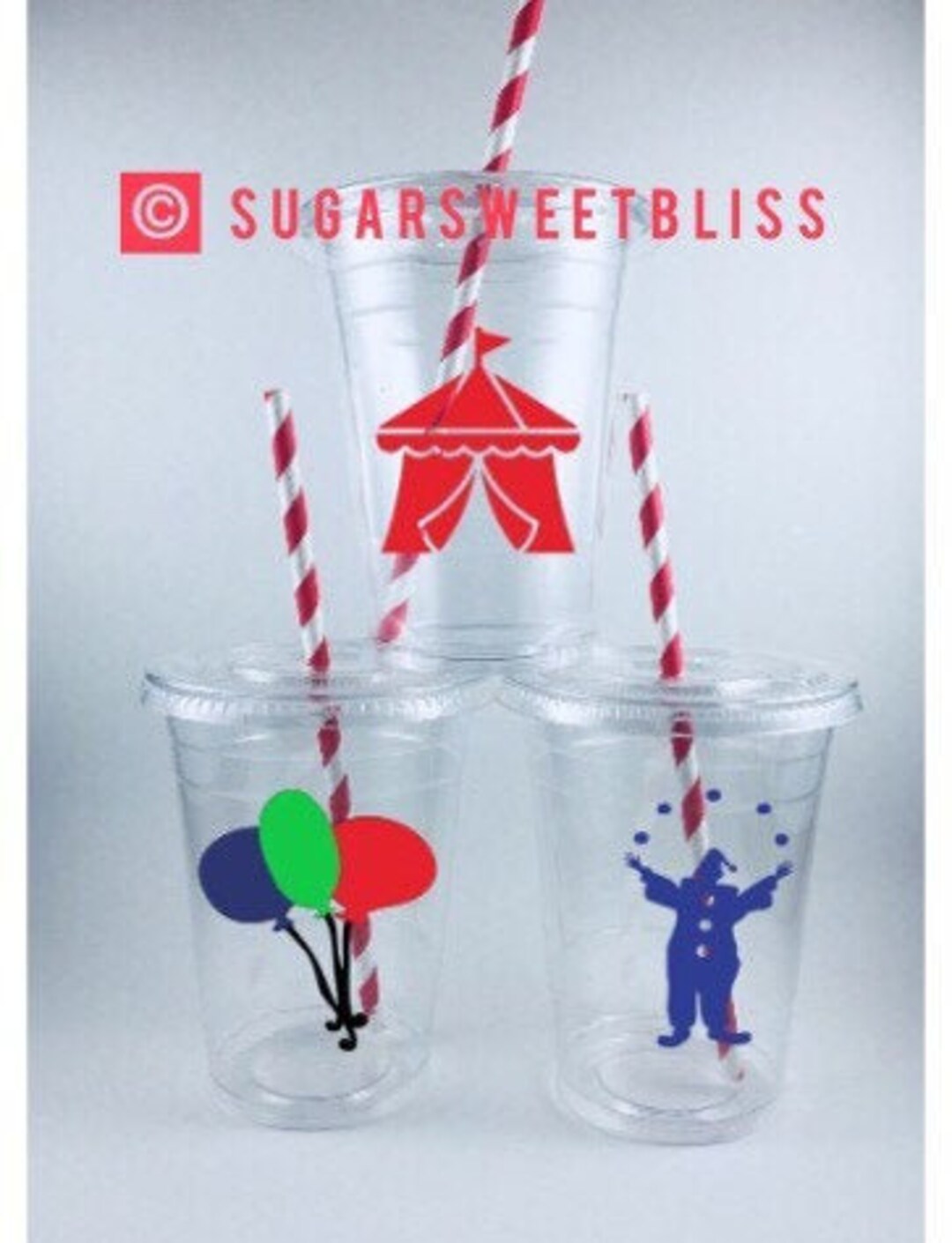 Carnival Circus Party Cups Cup Personalized Customized BIRTHDAY - Etsy
