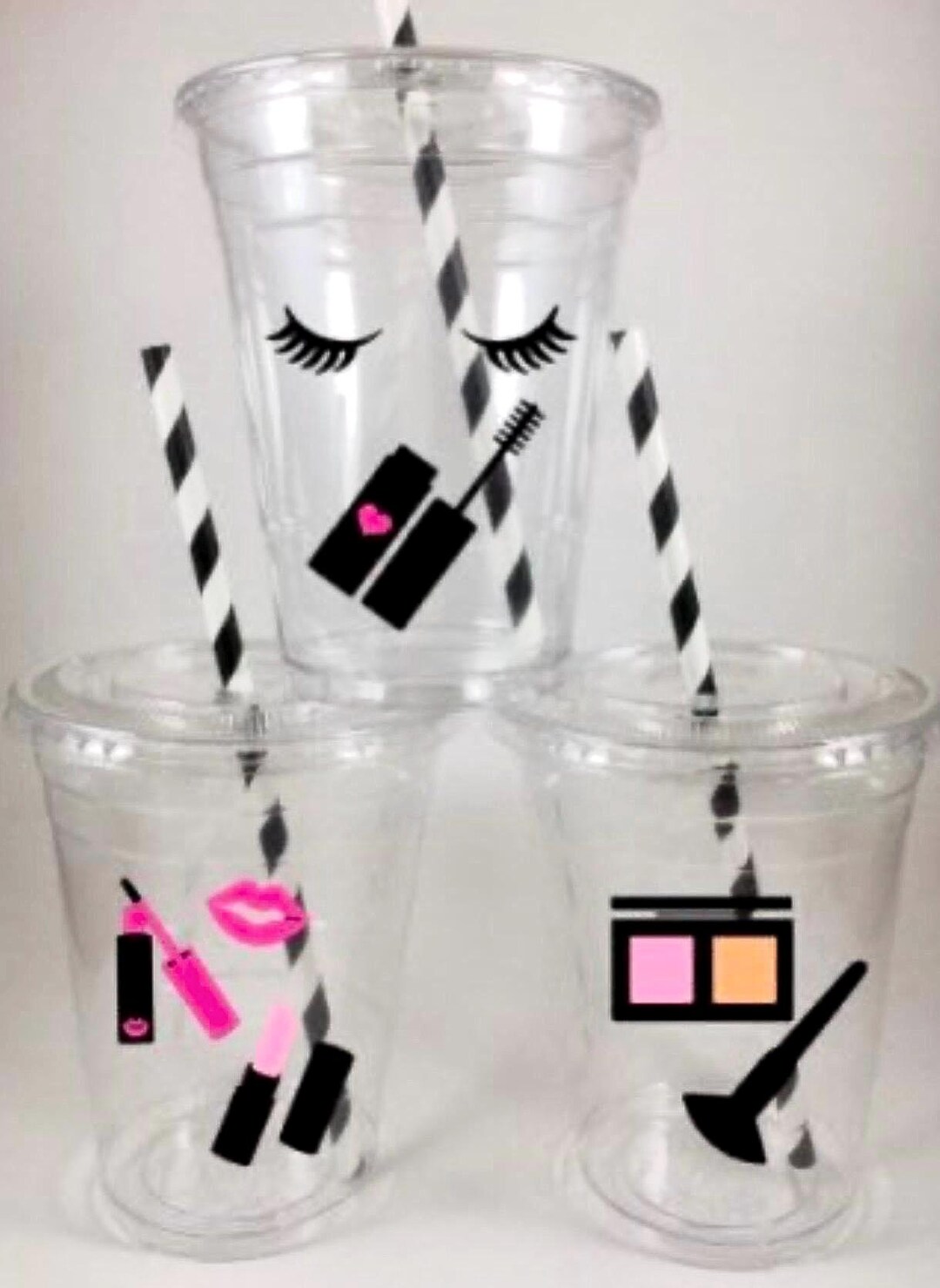 Makeup Party Cups Birthday Disposable Glam Queen Make up Cosmetics - Etsy