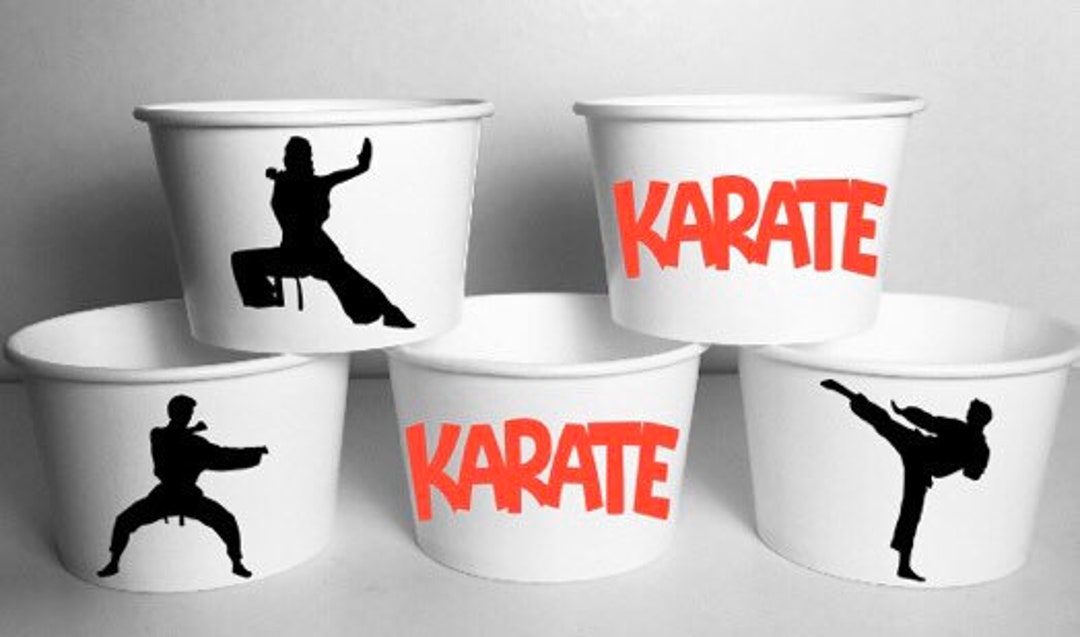 Karate Party Cups Birthday Snack Treat Ice Cream Food Favor Bowls ...