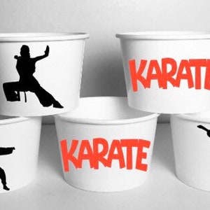 Karate Party Cups Birthday Snack Treat Ice Cream Food Favor Bowls ...