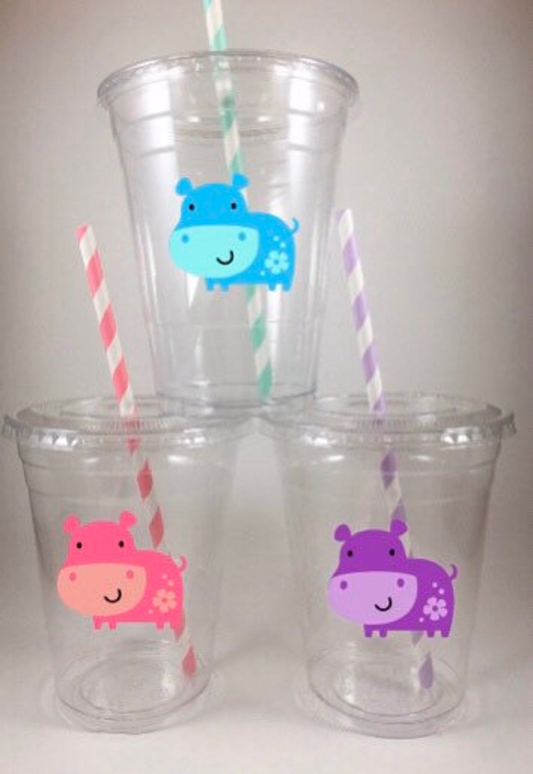 Hippopotamus Hippo Party Cups Hippos Birthday Disposable All Colors ...