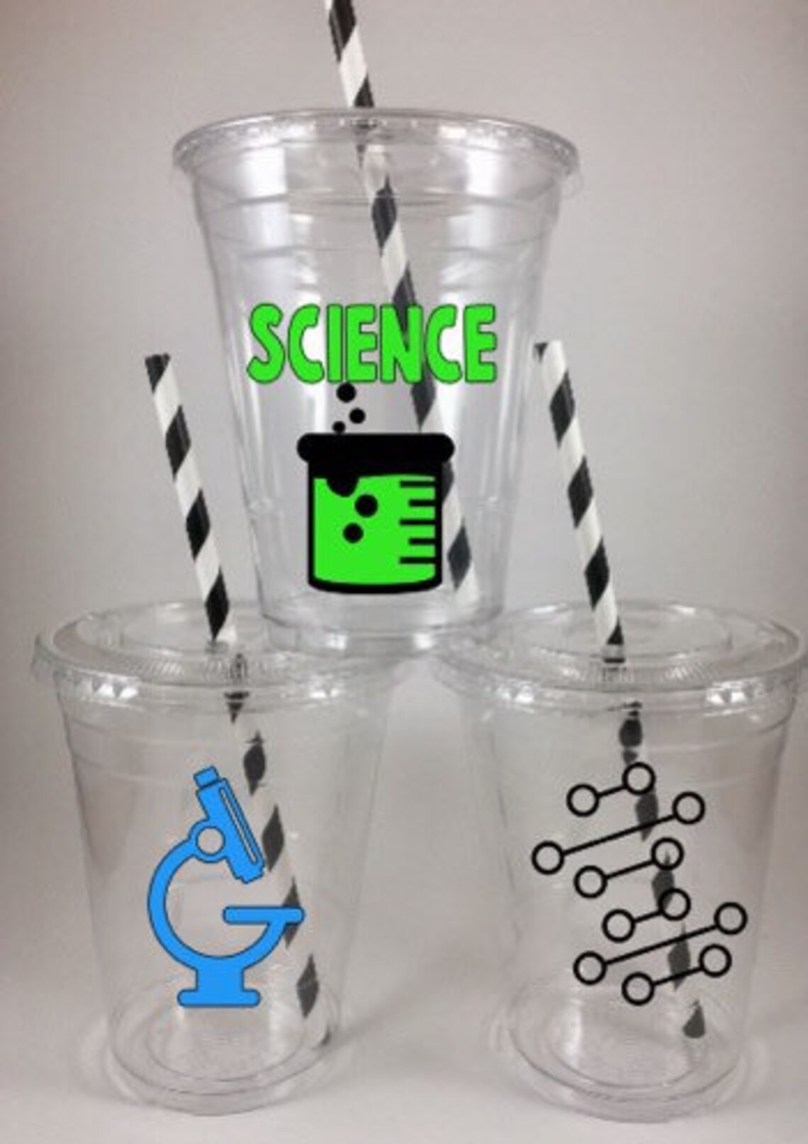 Science Party Cups Birthday Mad Scientist Cup With Lids Straws | Etsy