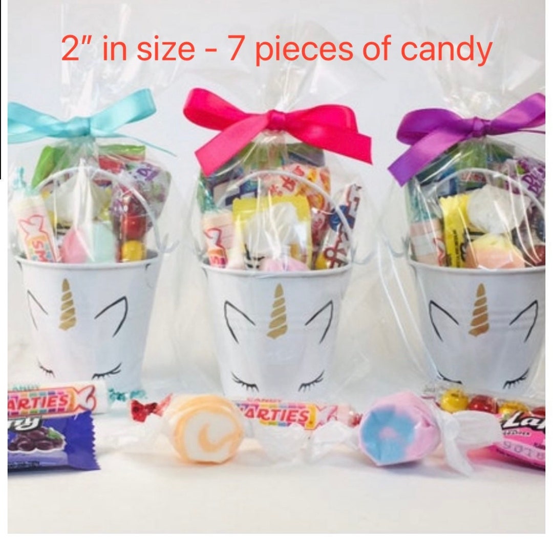 UNICORN PARTY FAVORS Birthday Mini Candy Favor Buckets Unicorns Face ...