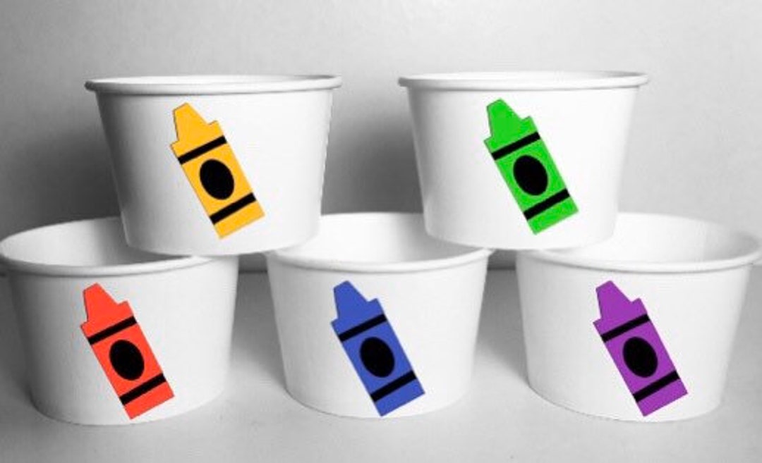 Crayon Party Cups Crayons Birthday Snack Treat Ice Cream Food Favor ...