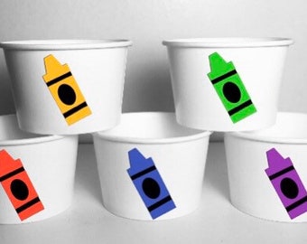 Crayon Party Cups Art Party Cups Artist Party Crayon - Etsy