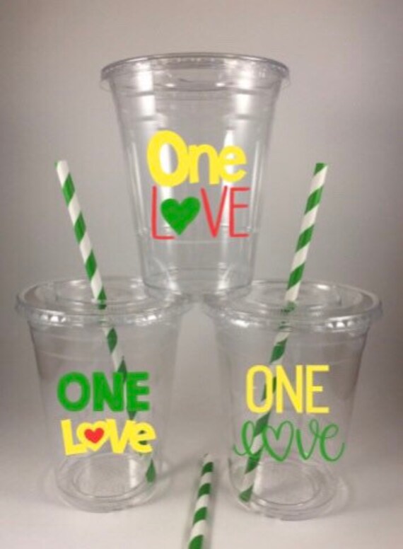 One Love Jamaica PARTY CUPS Jamaican 1st Birthday Disposables - Etsy UK