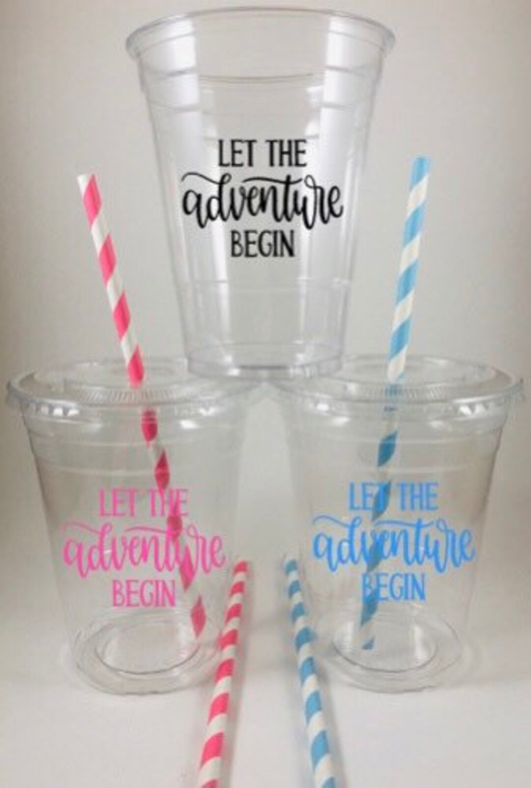 Adventure Begins Party Cups Disposable ANY COLORS Baby Shower Let the ...