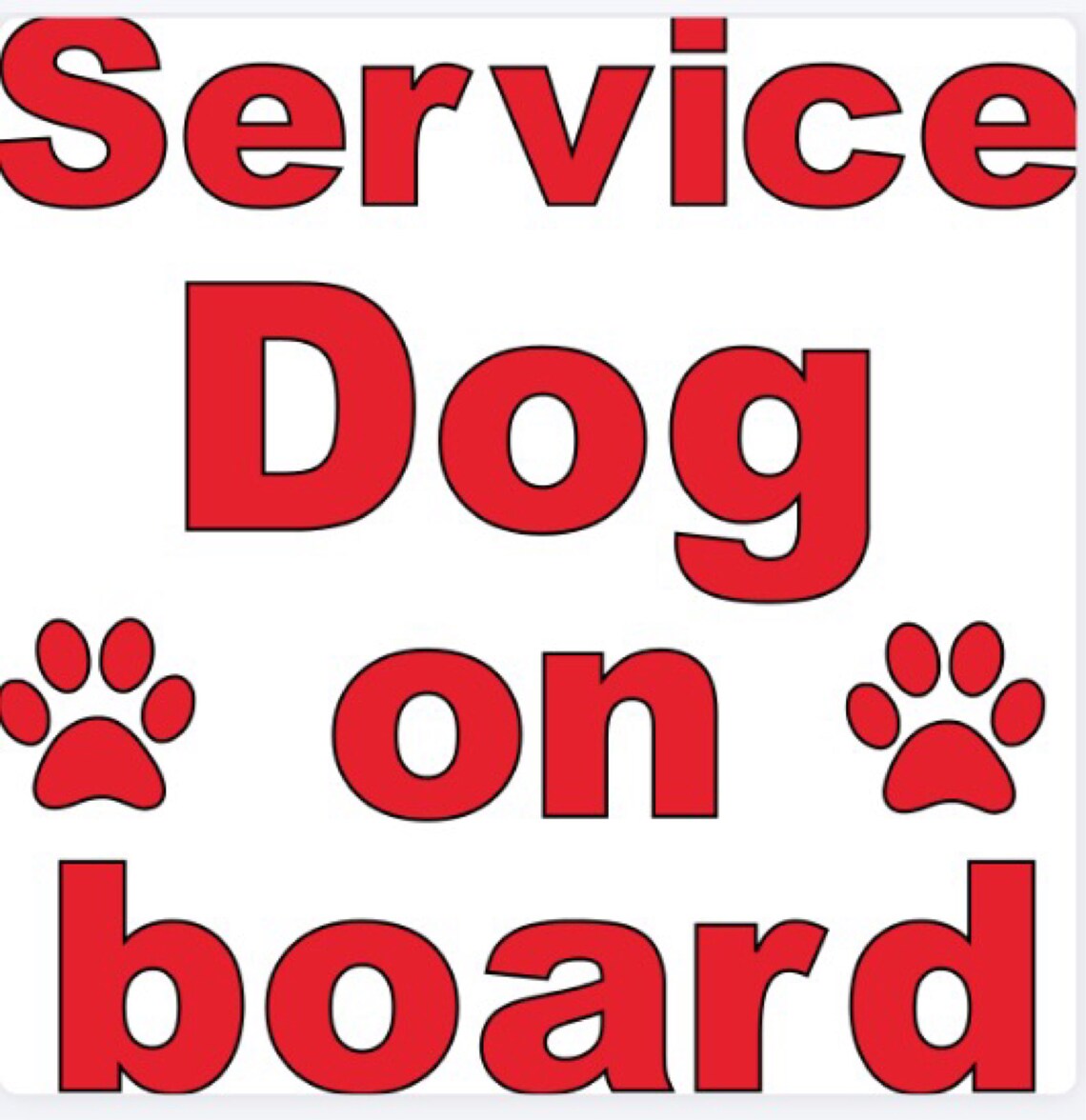 SERVICE DOG on Board Car Decal Permanent Sticker Medical Alert Notice ...