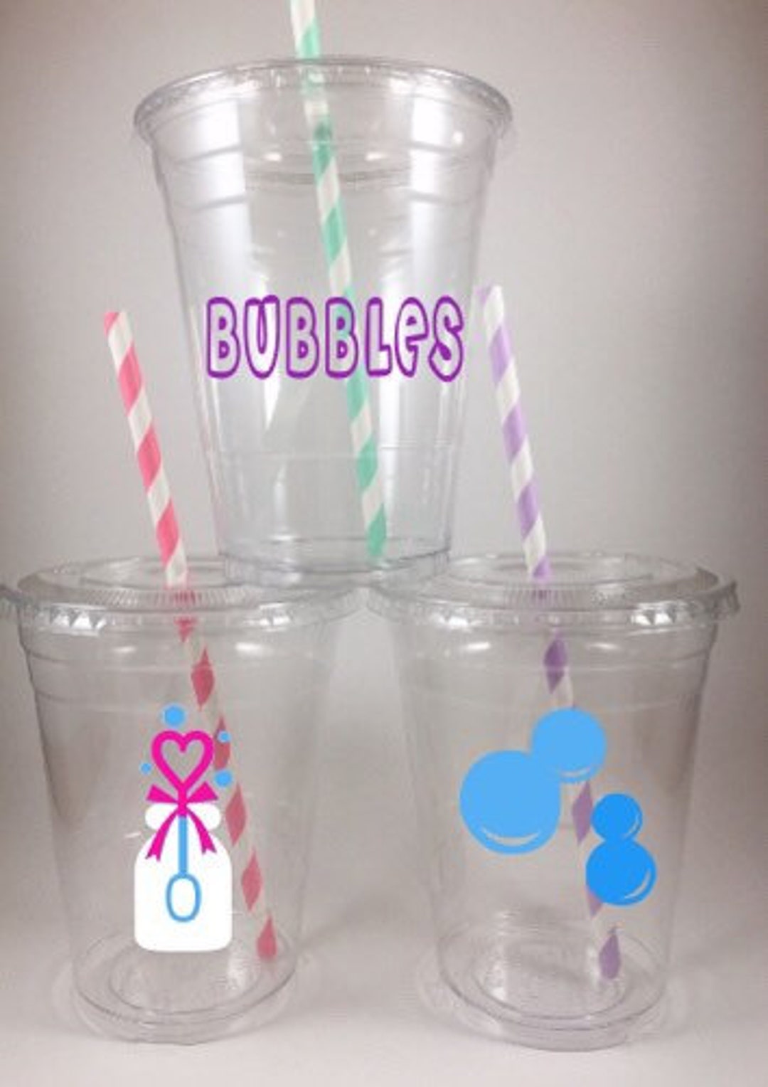 Bubbles Party Cups Bubble Birthday Cup With Lids and Straws - Etsy
