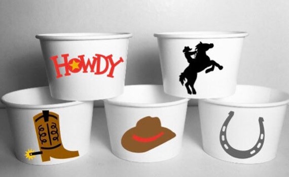 Cowboy Party Cups Western Country Cowboy Birthday Snack Treat - Etsy