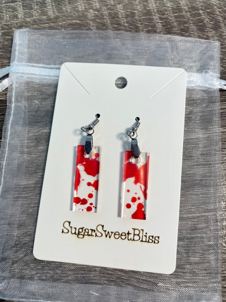 Blood Splatter Earrings Horror Gore Gift Halloween Fans - Etsy