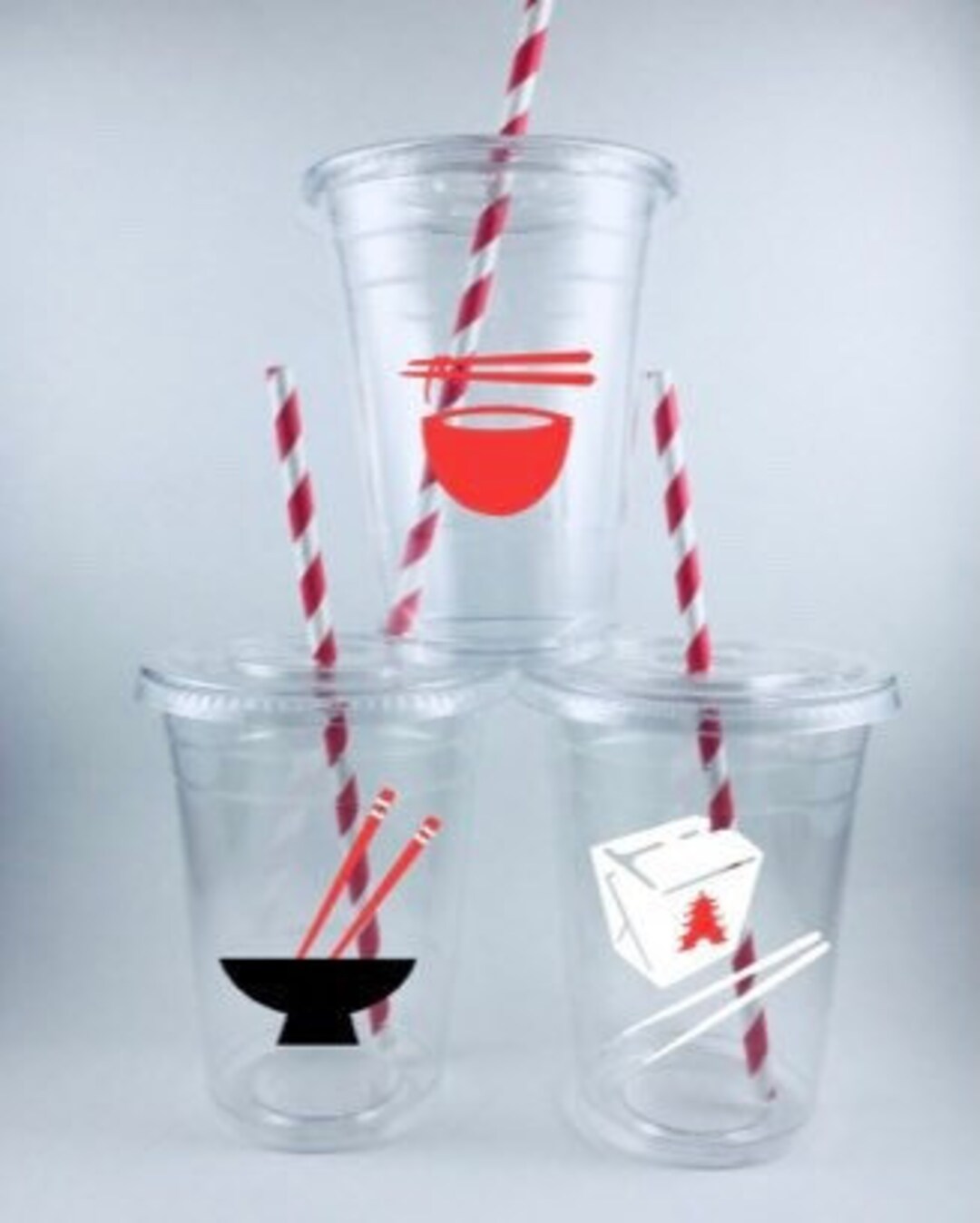Chinese Food PARTY CUPS Buffet Birthday Disposable Personalized Asian ...