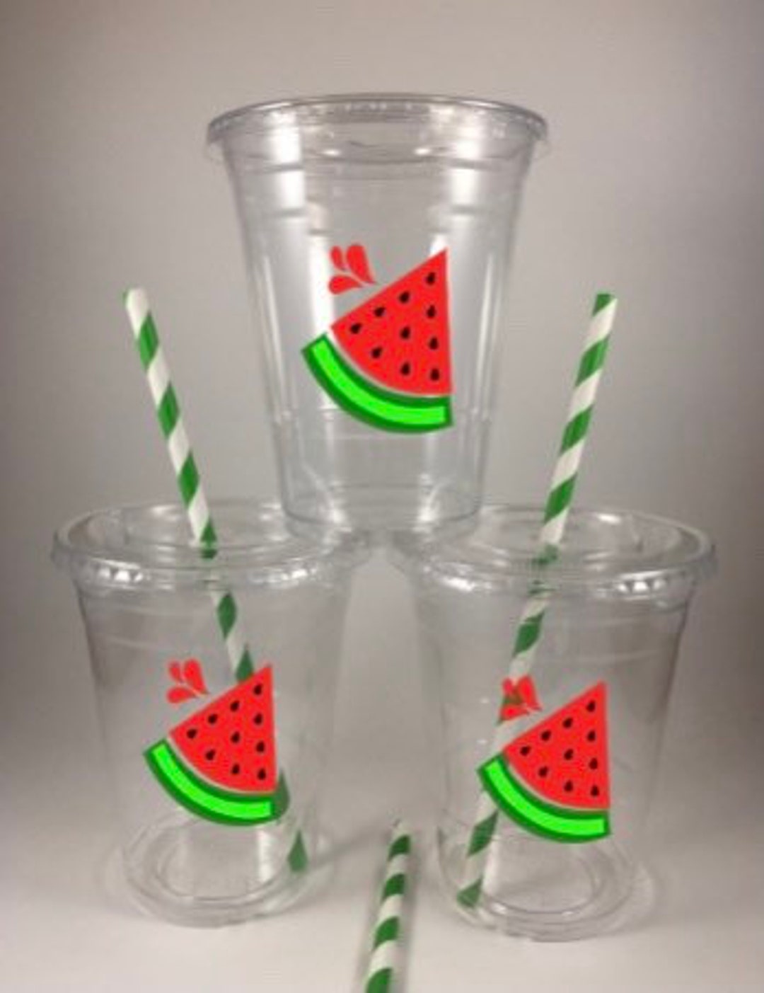 Watermelon Party Cups Birthday Disposables Watermelons Slice BBQ - Etsy