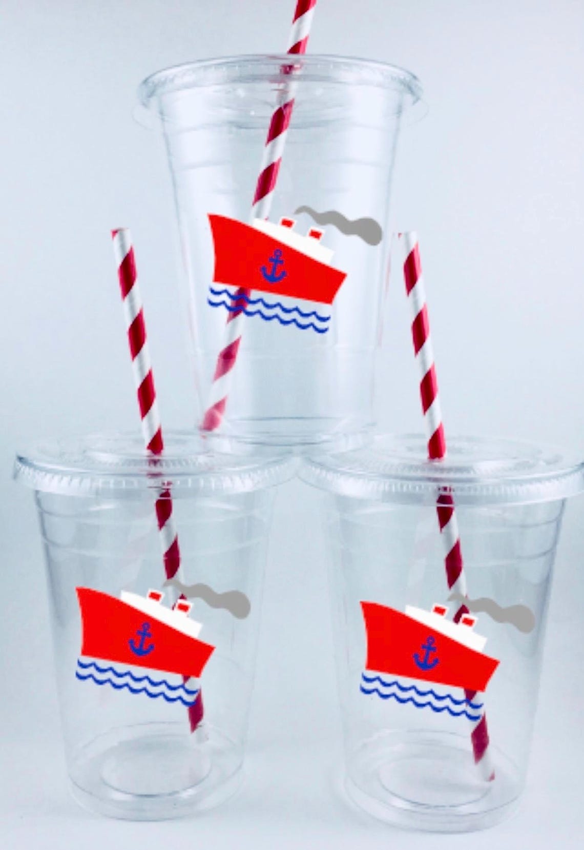 Cruise Ship Party Cups Disposable Cup Set WITH Lids Straws ANY Colors ...