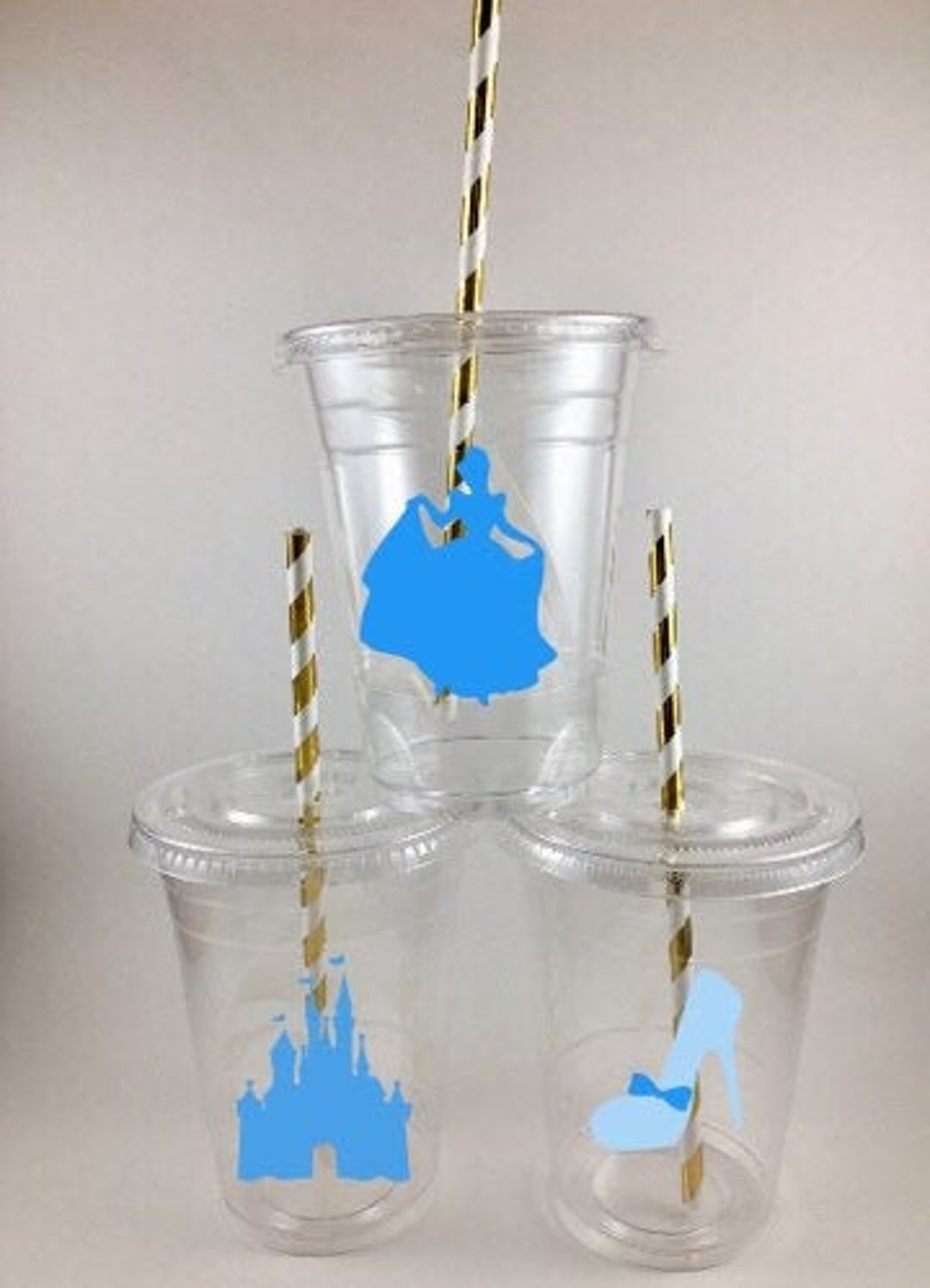 Cinderella Party Cups Princess Birthday Cup Set With Lids Straws - Etsy