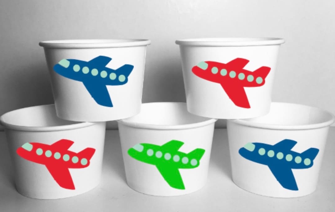 Airplane Birthday Cups Treat Party Favors Cup Ice Cream Food Planes - Etsy