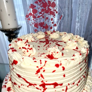 Blood Splatter Birthday Party Cake Topper Personalized Horror Fan - Etsy