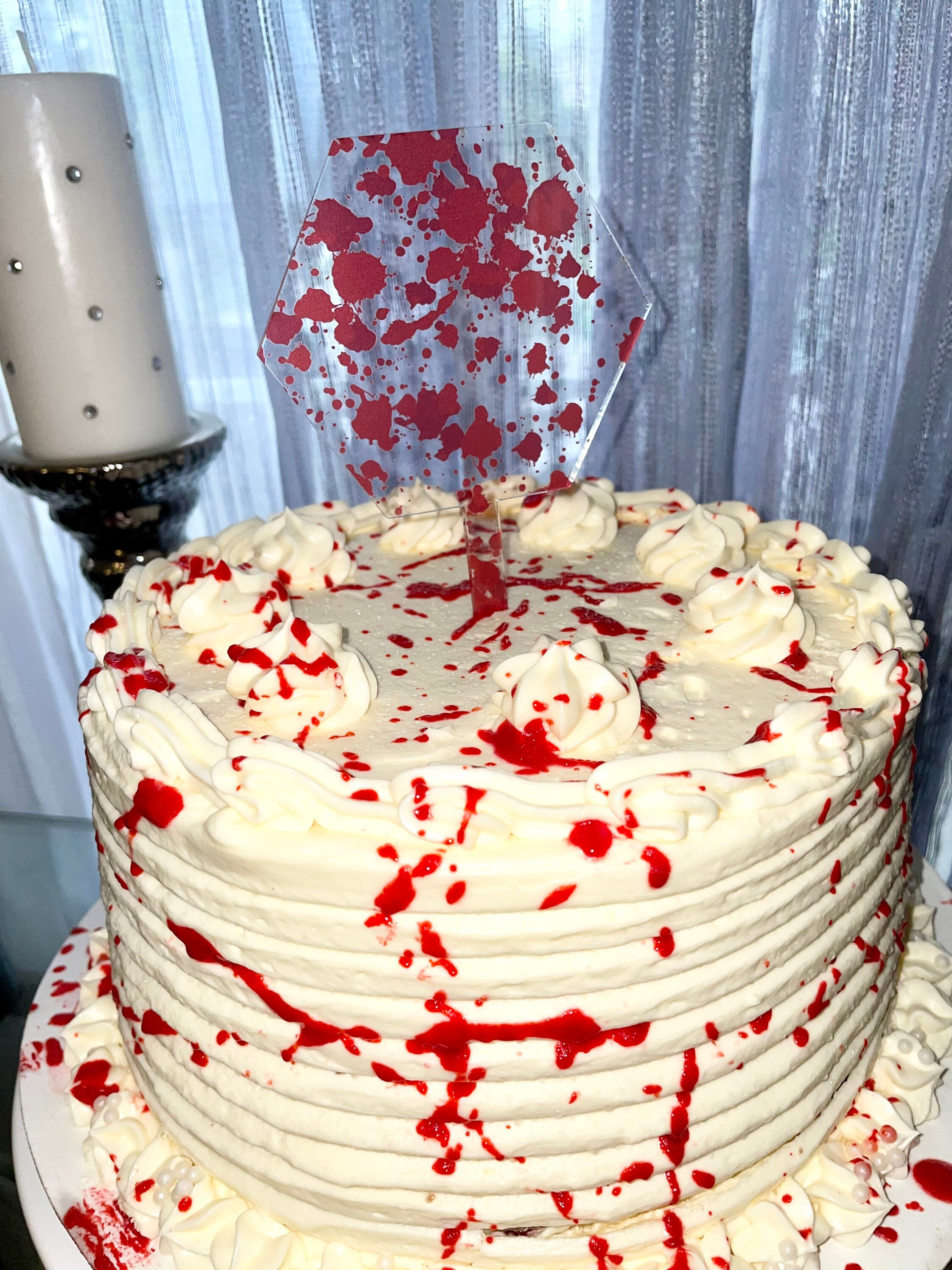 Blood Splatter Birthday Party Cake Topper Personalized Horror | Etsy