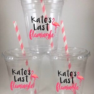 Last Flamingle PARTY CUPS PERSONALIZED Bachelorette Disposable Cup Lids ...