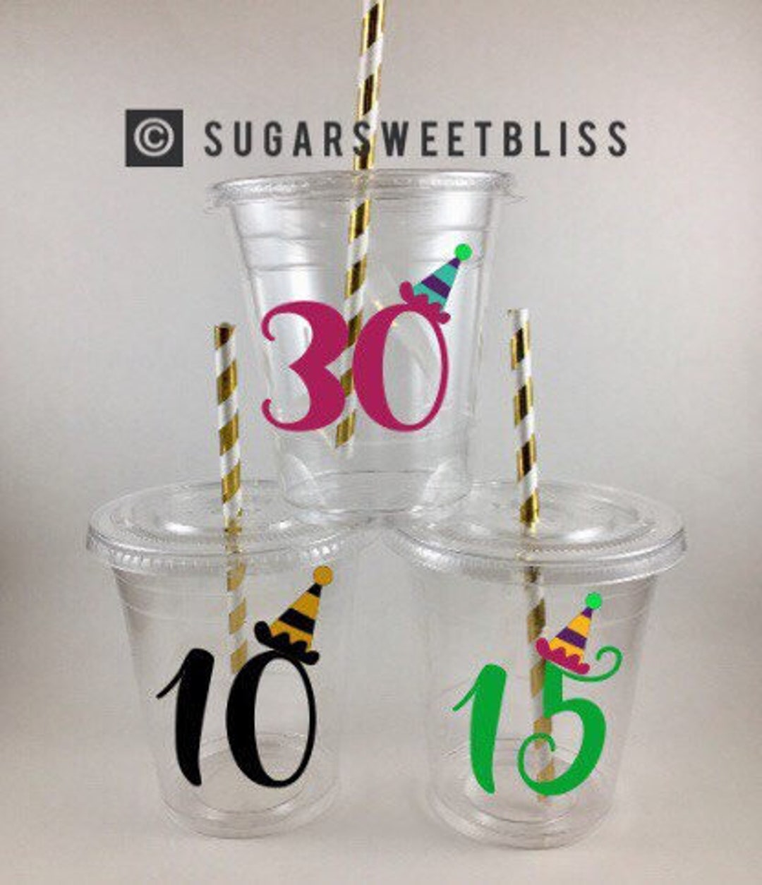 ANY NUMBER Birthday Party Cups Customized Colors Personalized Etsy any-number-birthday-party-cups-customized-colors-personalized-etsy