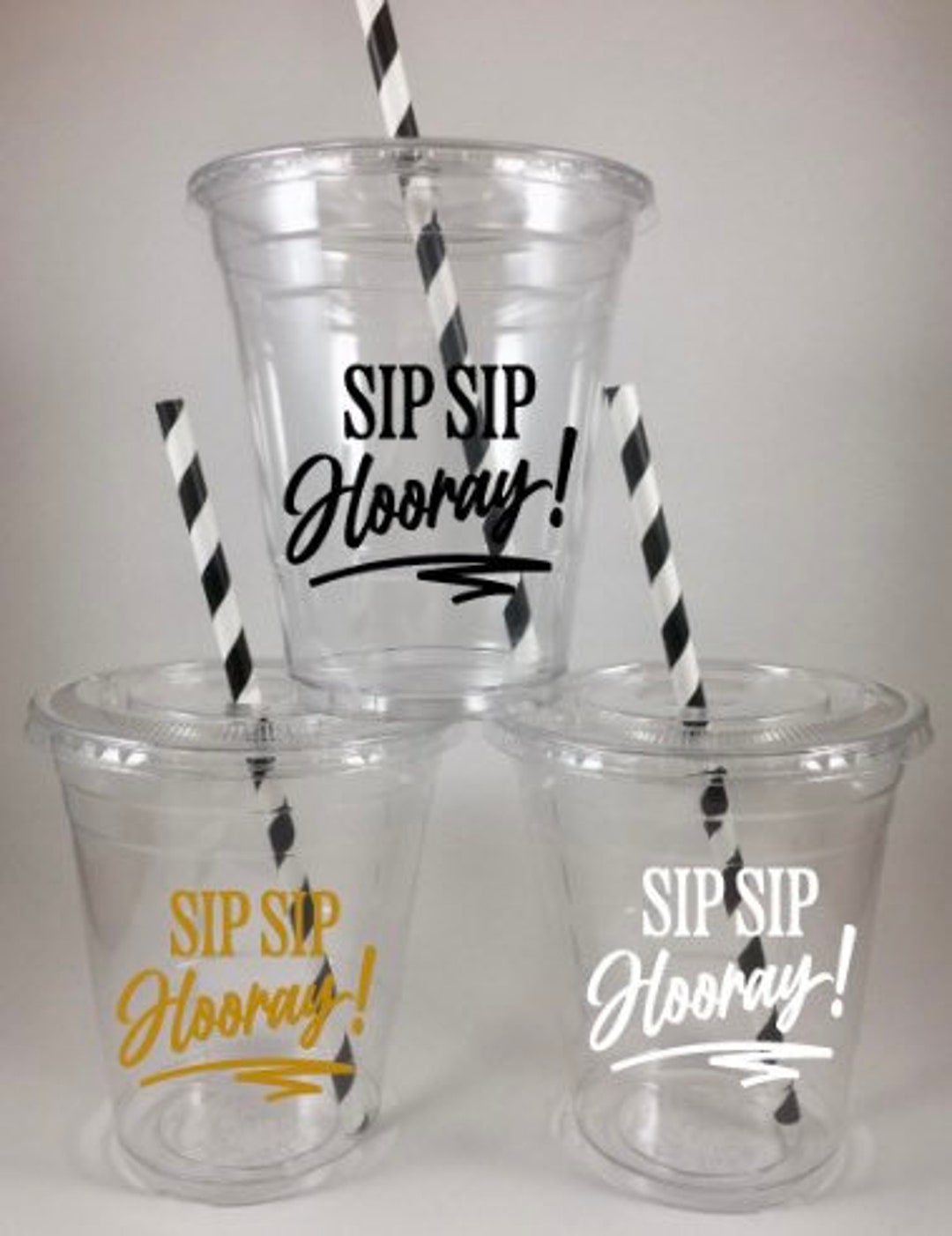 Sip Sip Hooray PARTY CUPS Birthday Bachelorette Cup Set WITH Lids ...