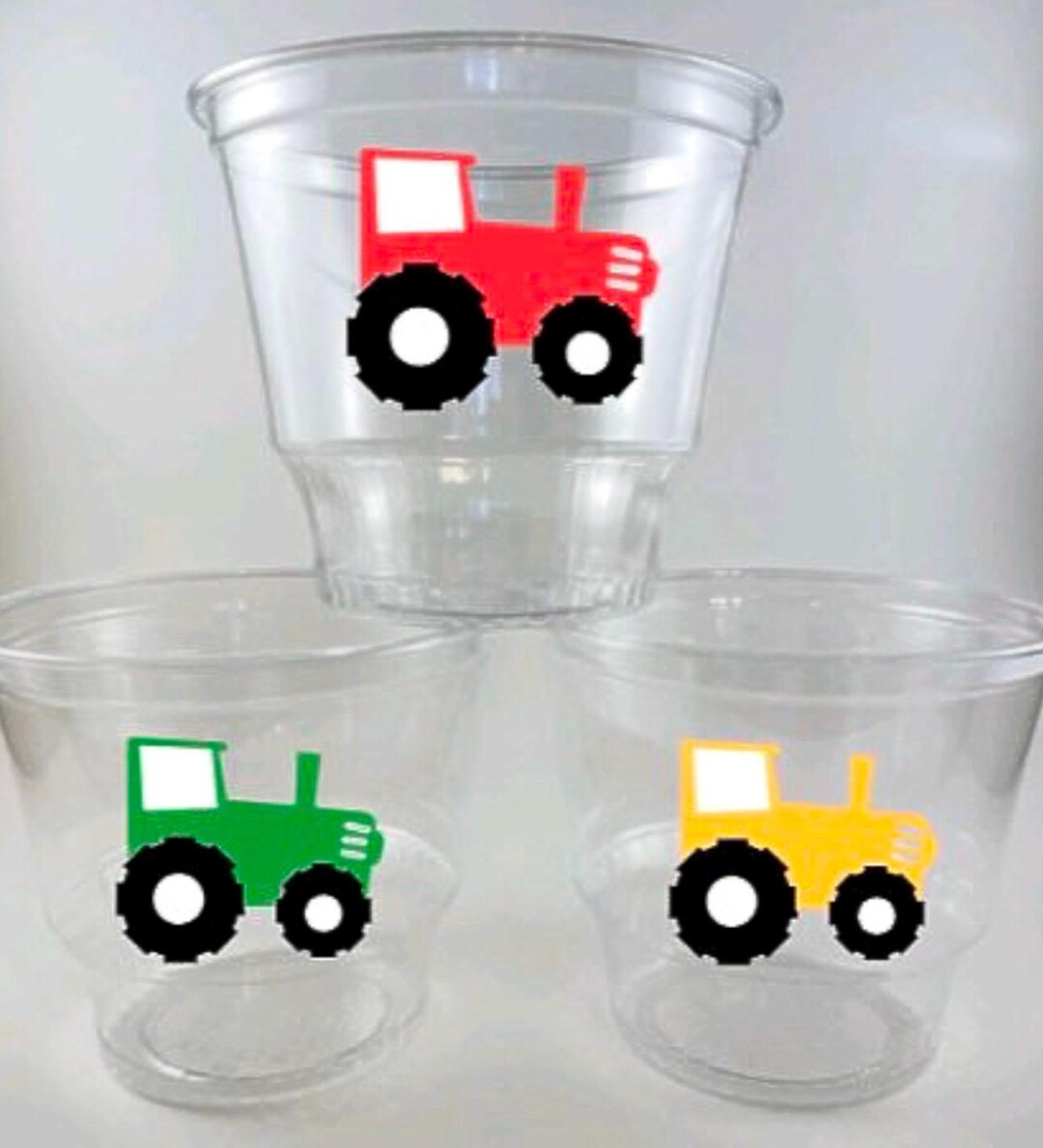 Tractor PARTY CUPS Birthday Set Punch Drinks Dessert Ice Cream Food ...