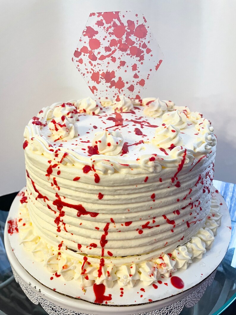 Blood Splatter Birthday Party Cake Topper Personalized Horror - Etsy