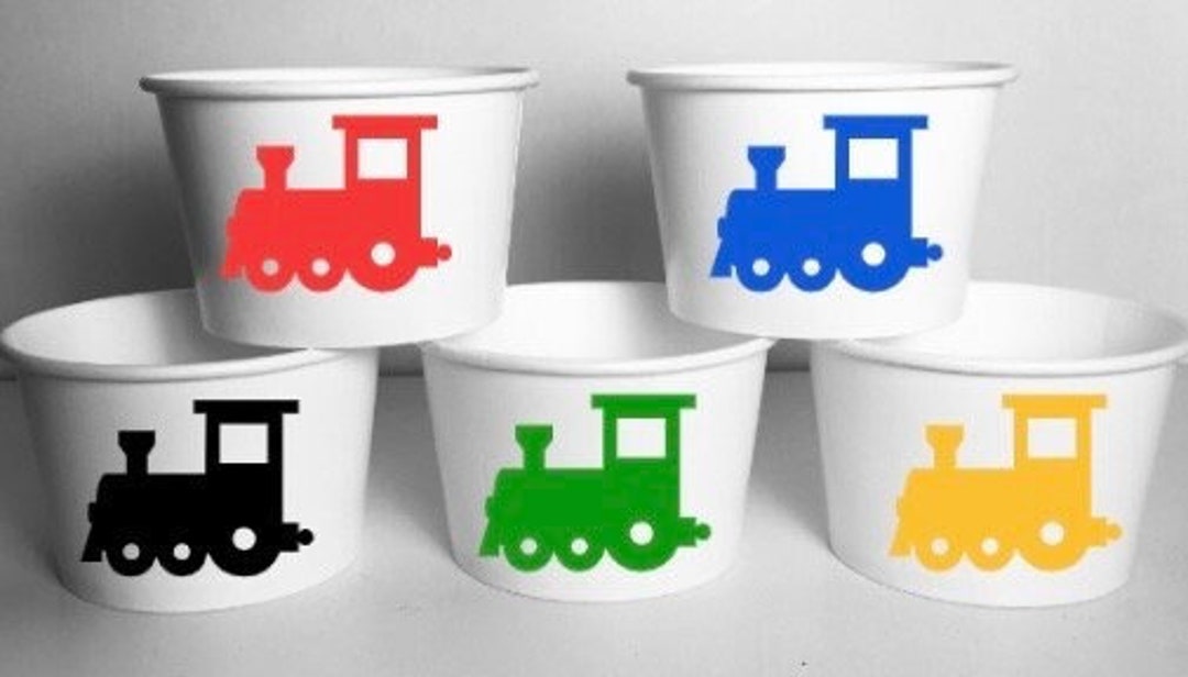 Train Party Favor Snack Cups Bowls Choo Choo Trains Birthday ...