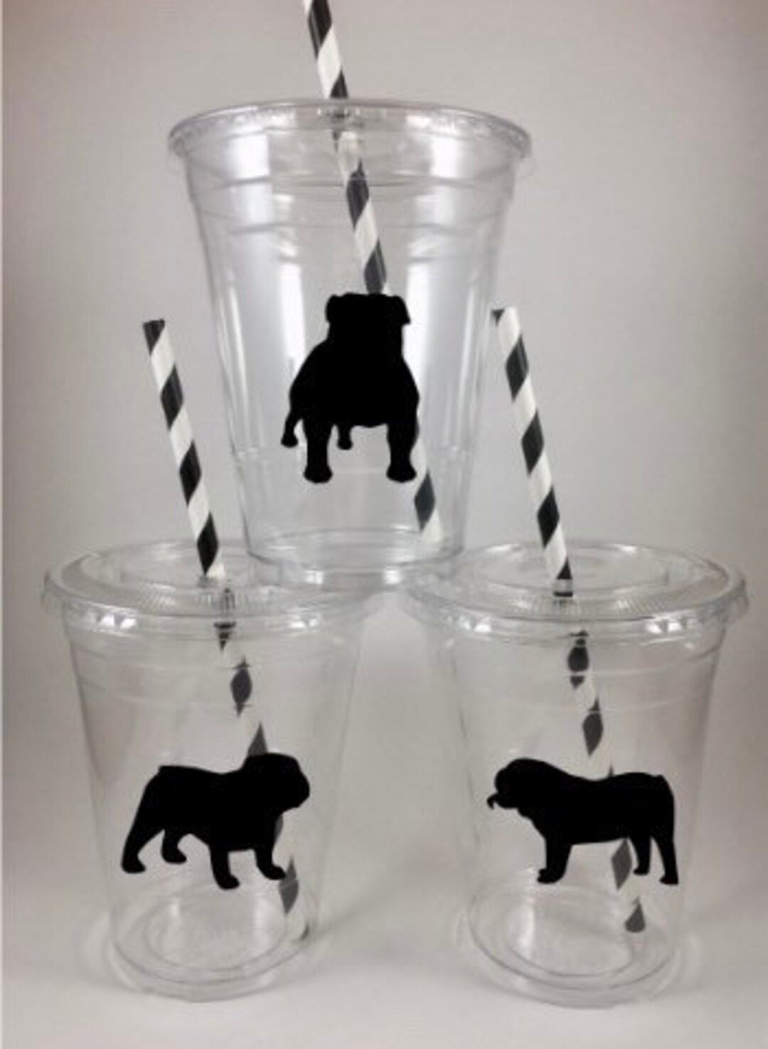 English Bulldog PARTY CUPS Birthday Disposable Personalized Custom ...