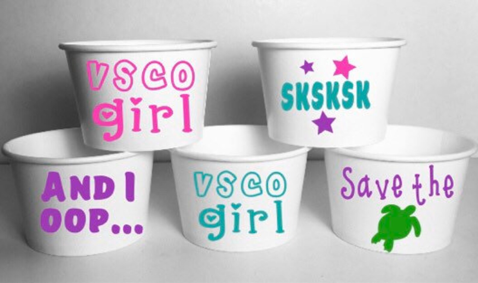 VSCO Party Cups Girl Birthday Ice Cream Food Favor Bowls | Etsy