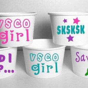 VSCO Party Cups Girl Birthday Ice Cream Food Favor Bowls - Etsy