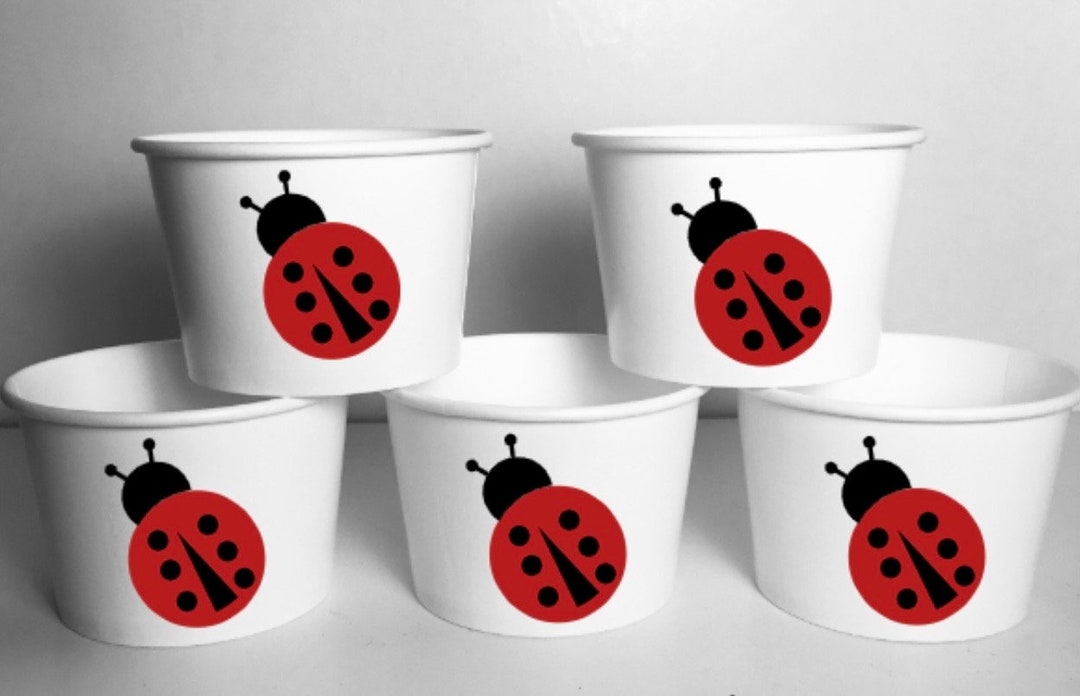Ladybug Birthday Cups Treat Party Favors Cup Ice Cream Food Ladybugs - Etsy