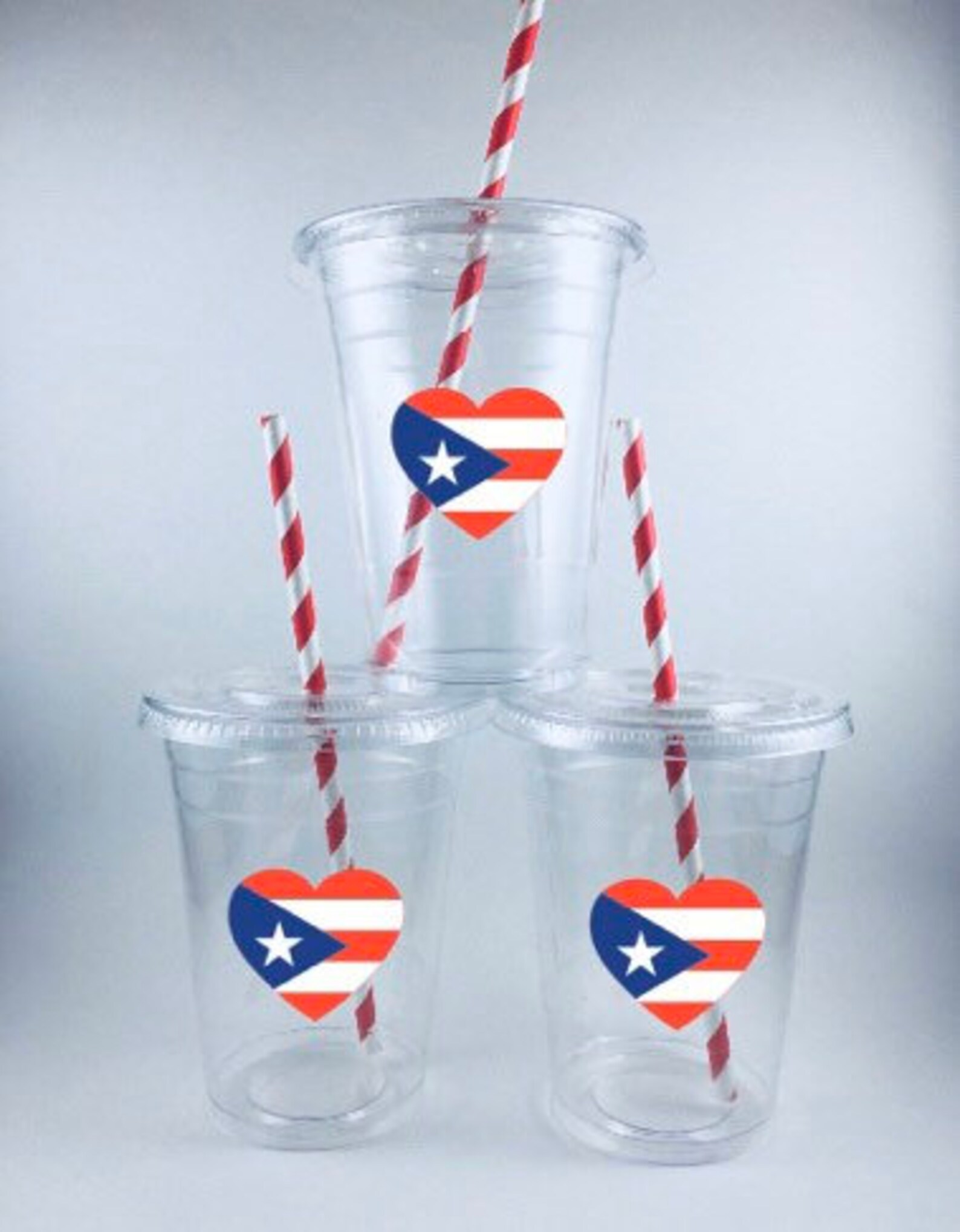 Puerto Rico PARTY CUPS Rican Flag Birthday Lids Straws - Etsy