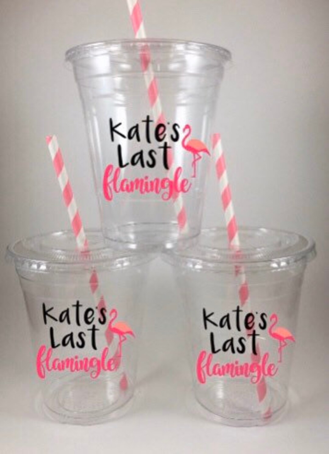 Last Flamingle PARTY CUPS PERSONALIZED Bachelorette Disposable Cup Lids ...