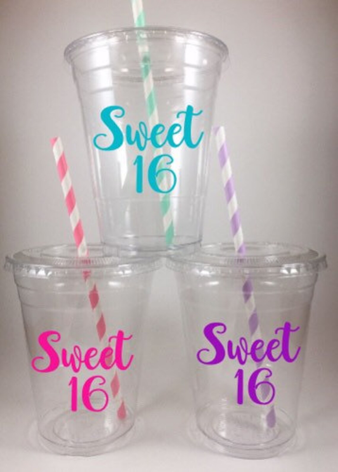 Sweet Sixteen 16 Birthday PARTY CUPS Disposable Set WITH Lids - Etsy