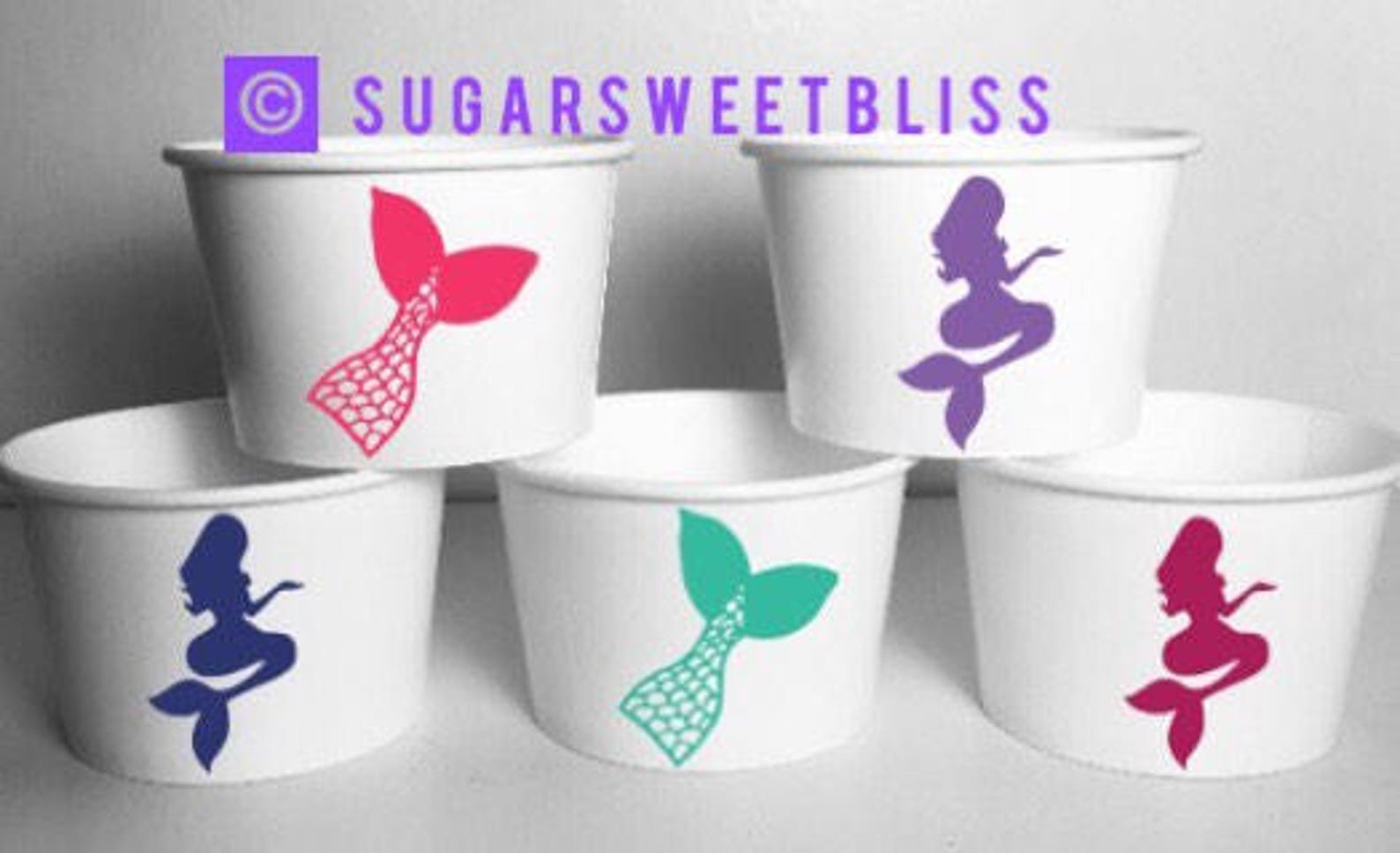 Mermaids Party Favors Treat Cups Mermaid Tail Food Bowls Under the Sea ...