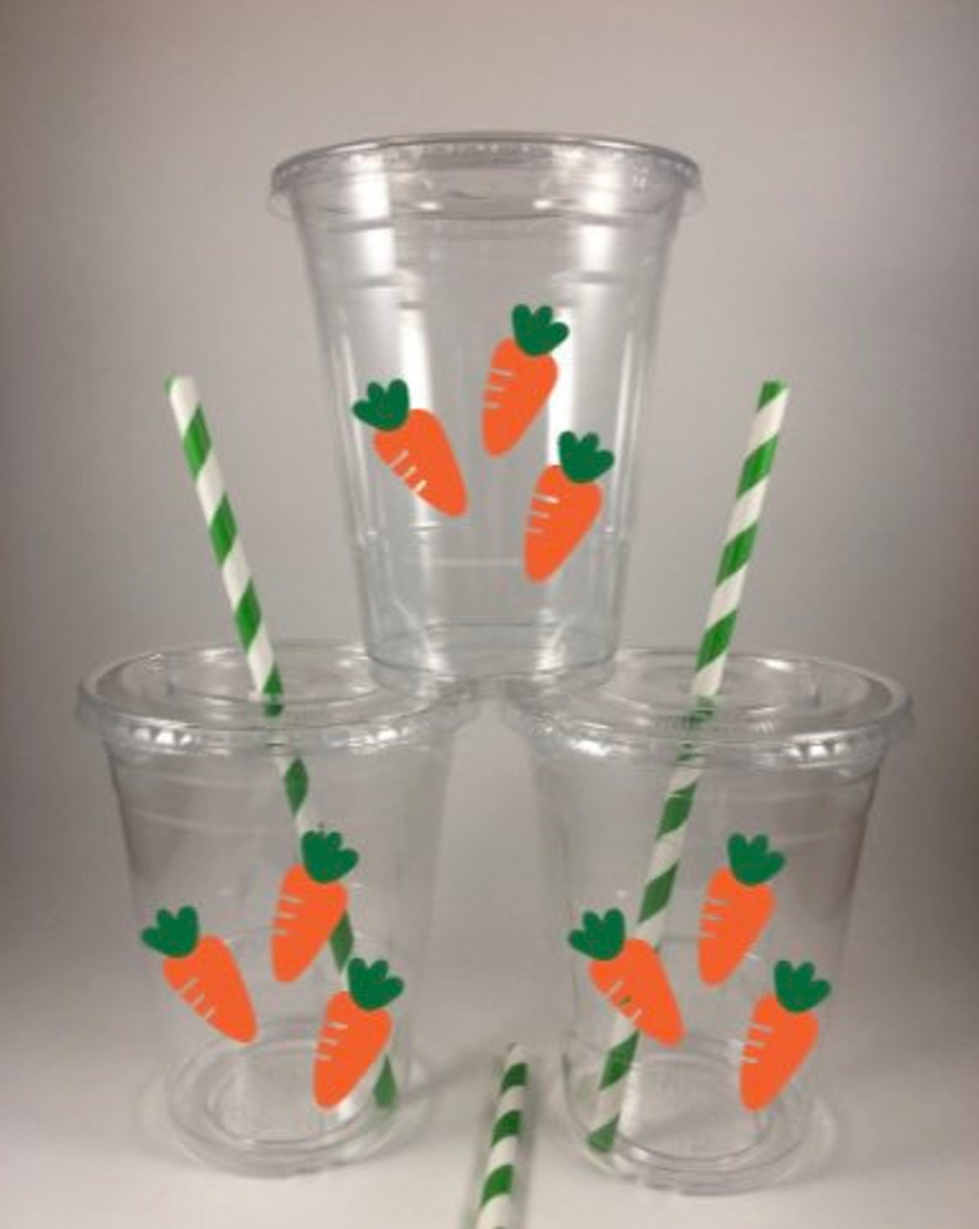 Carrot Party Cups Carrots DISPOSABLES Birthday Cup Set WITH Lids/straws ...
