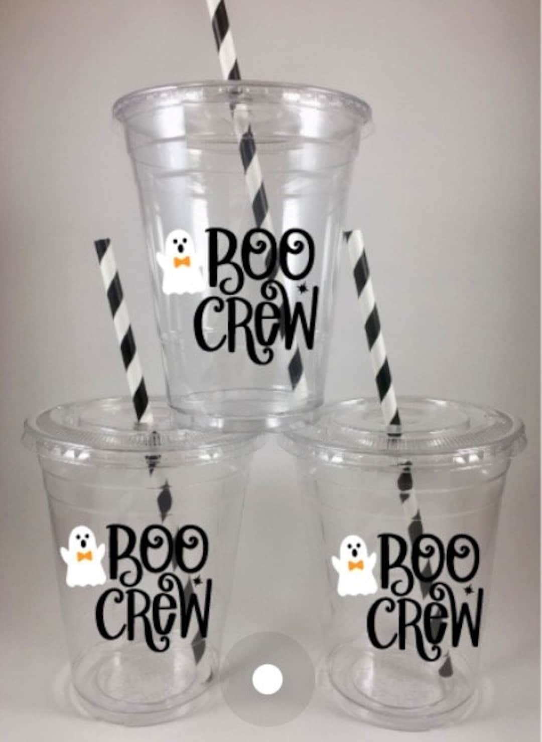 Boo Crew Halloween Party Cups Disposables Ghosts Lids Straws - Etsy