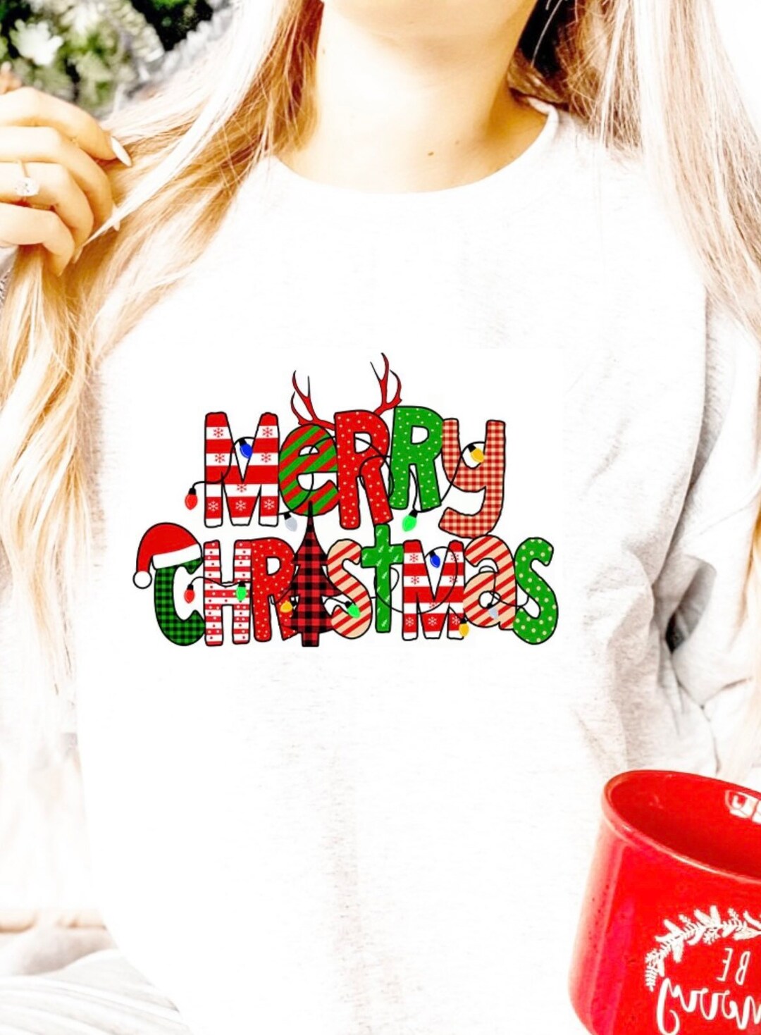 Christmas Lights Tree Ready to Press Screenprint Transfer DTF Screen ...