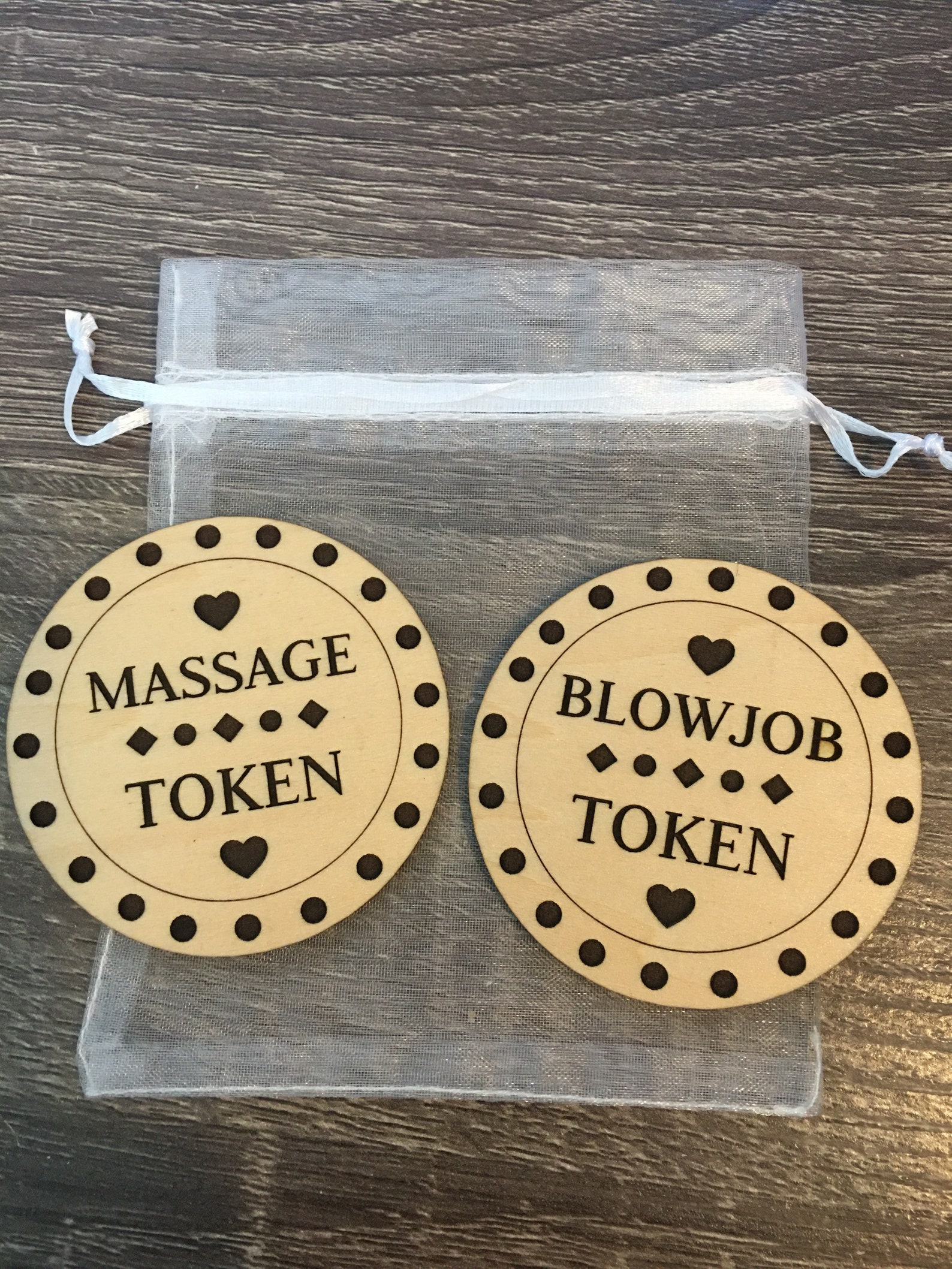 Blowjob Massage Token SET Funny Mens Gift Anniversary Birthday Wood ...