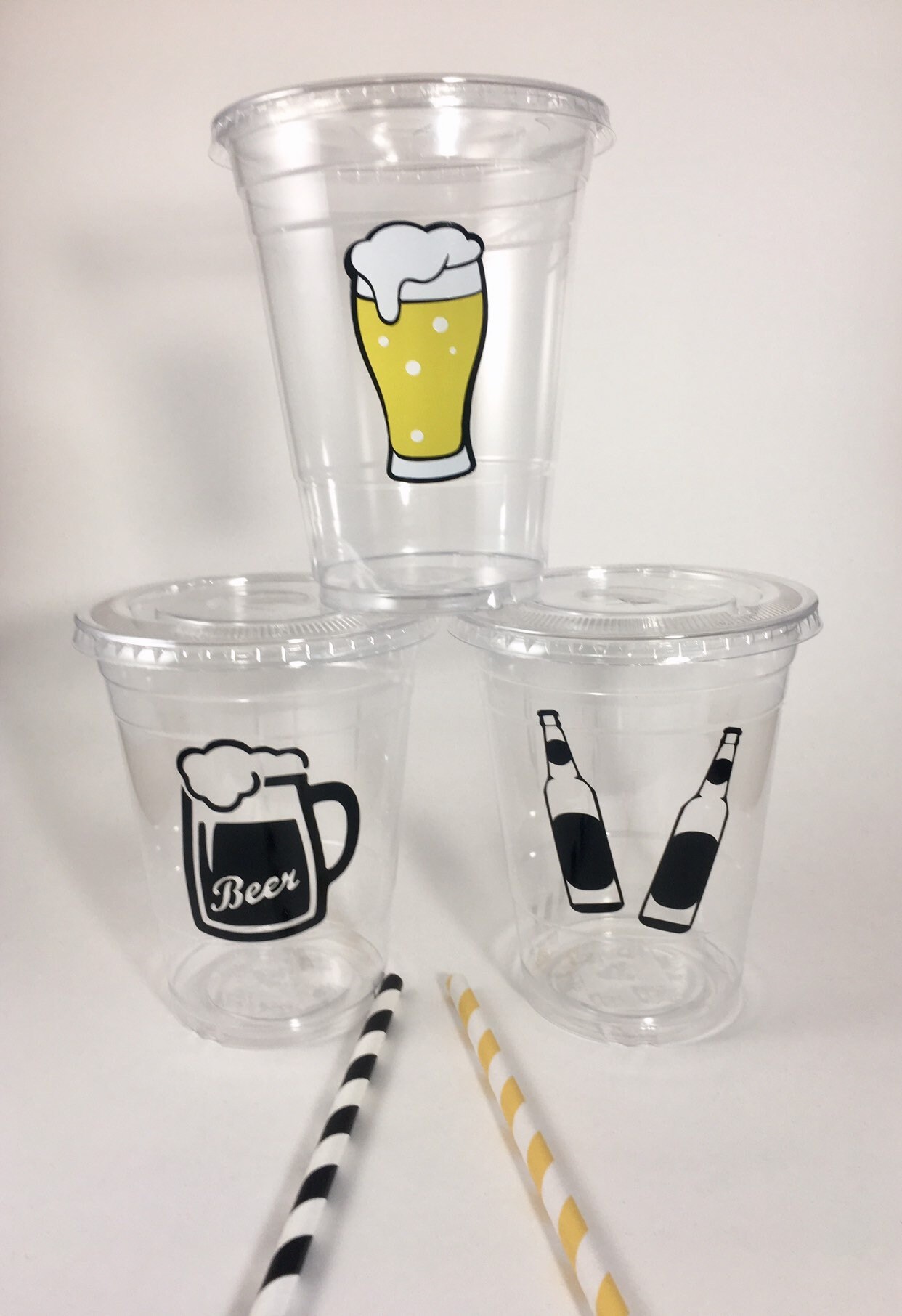 BEER PARTY CUPS Adult Birthday Disposable Cup Set Personalized | Etsy