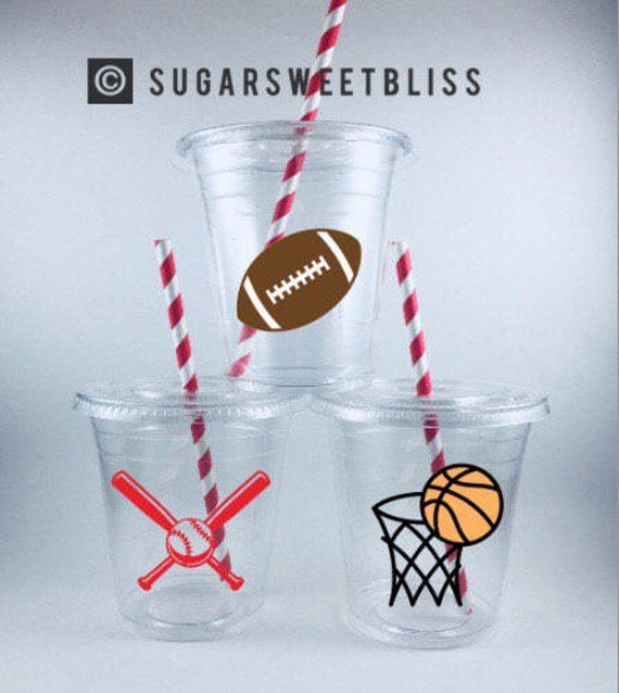 Sports Party Cups Birthday Boys Sport Theme Customized | Etsy