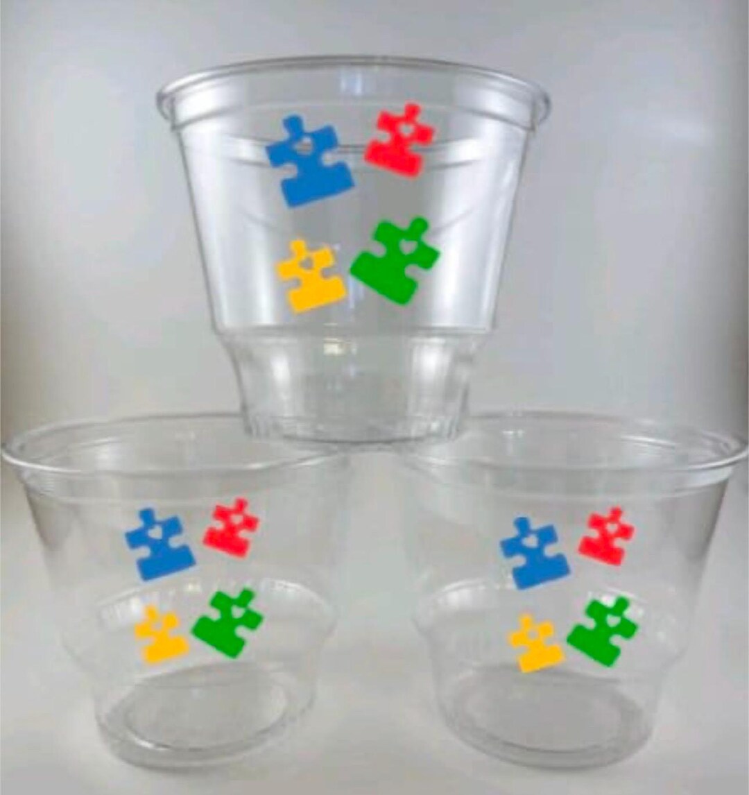 Autism Puzzle PARTY CUPS Punch Drinks Dessert Snacks Food Favors ...