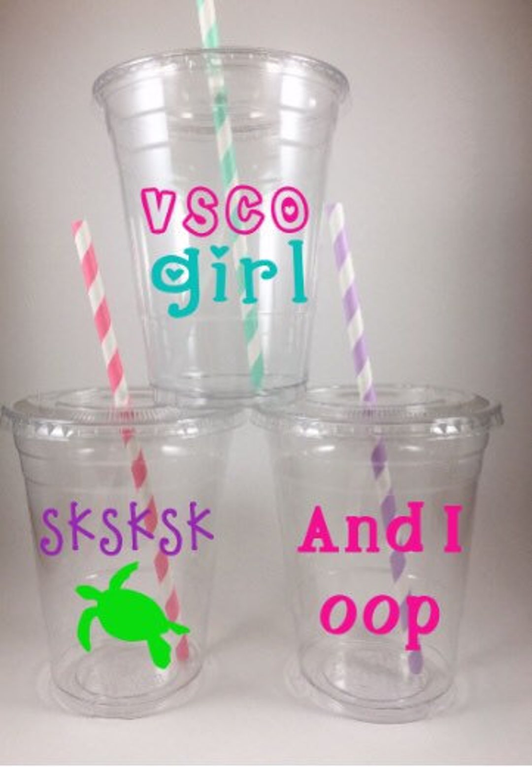 VSCO Party Cups Girl Birthday Set With Lids Straws Disposable - Etsy