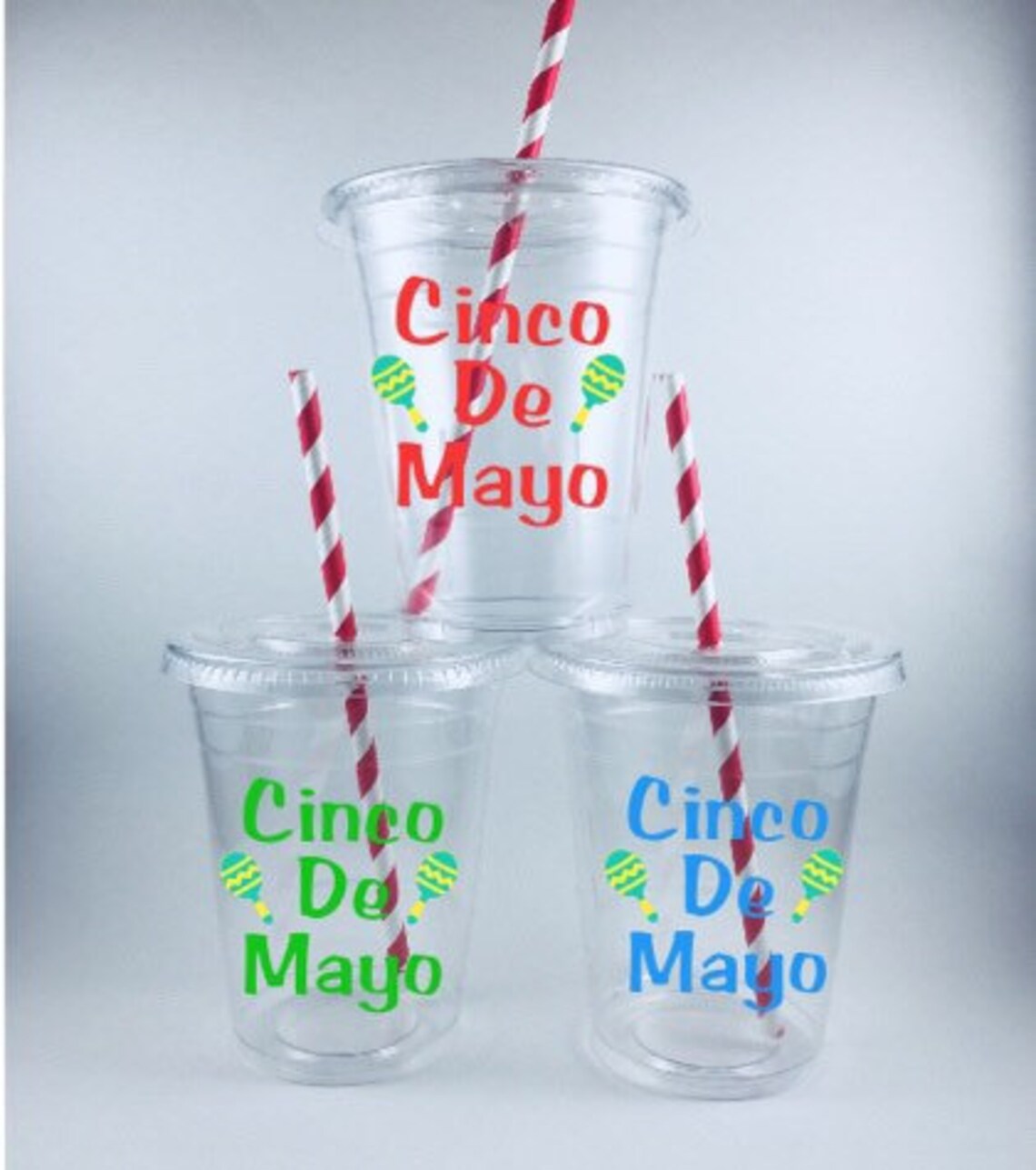 Cinco De Mayo PARTY CUPS with Lids and Straws | Etsy