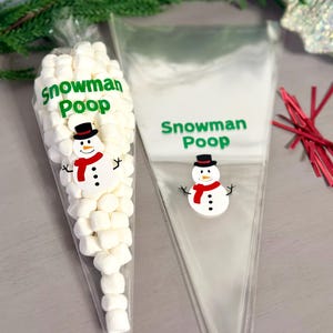 Christmas Snowman Poop PARTY BAGS Empty Food Cone Shaped Bag Candy ...